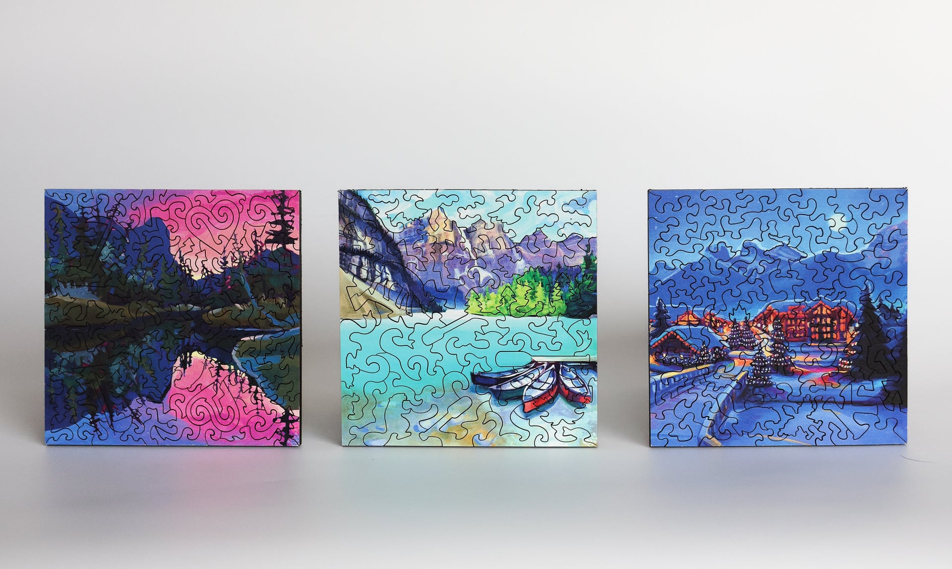 Kat Wright Mountain Vistas - Flight of 3 Mini Puzzles – StumpCraft